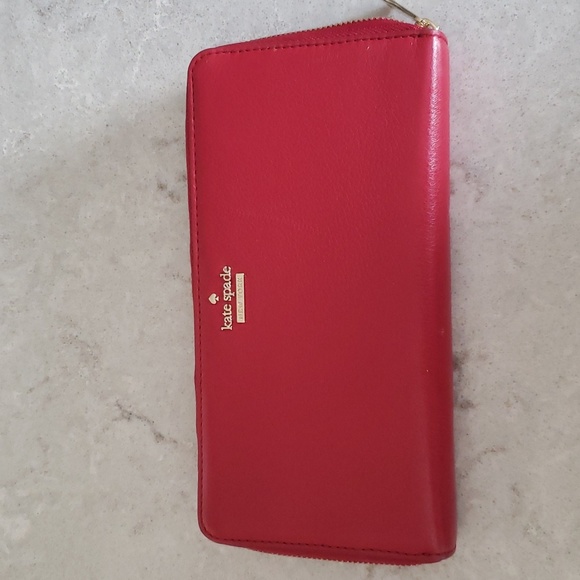 kate spade | Bags | Kate Spade Red Zip Around Wallet | Poshmark